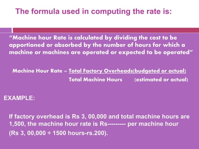 Machine Hour Rate Pptx Gas And Electric Home Utilities