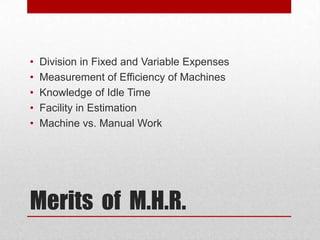 Machine hour rate method | PPTX