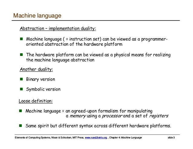 Machine language