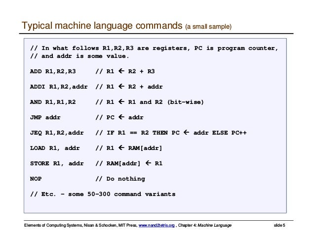 Machine language