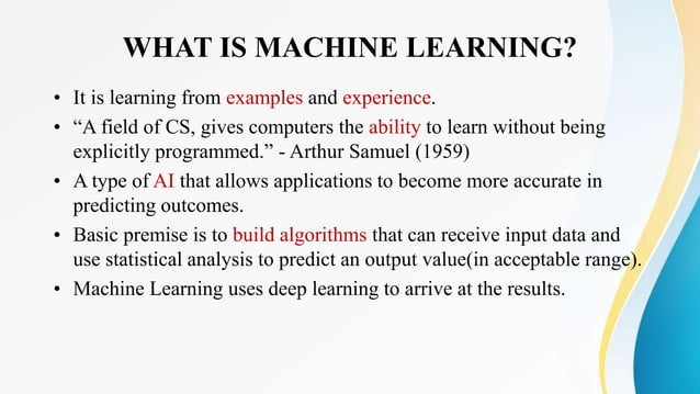 Machine learning | PPT
