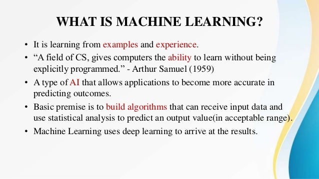 Machine learing