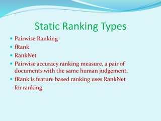 Web Page Ranking using Machine Learning | PPTX