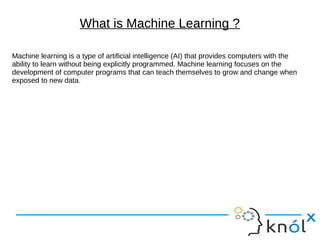 Introduction to Machine learning | ODP