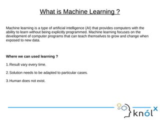 Introduction to Machine learning | ODP