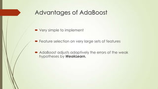 Machine learning with ADA Boost | PPTX