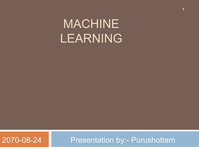 Machine learning | PPTX