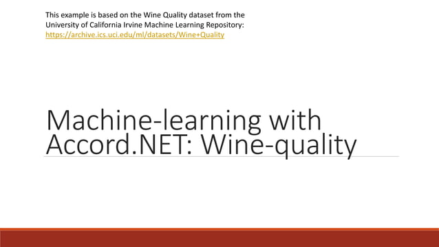 Machine learning (using Accord.NET and FSharp) | PPT