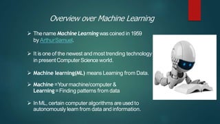 Machine learning | PPTX | Technology & Computing