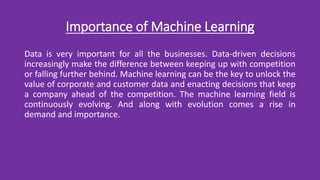 Machine learning | PPTX | Artificial Intelligence | Technology & Computing