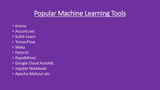 Machine learning | PPTX | Artificial Intelligence | Technology & Computing