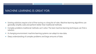 Machine learning || Introduction || Main Components || Examples ...
