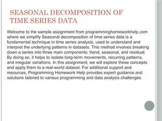 Seasonal Decomposition of Time Series Data | PPTX