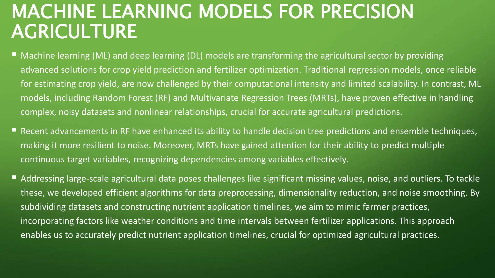 Machine Learning Based Nutrient Applications Timeline Recommendation