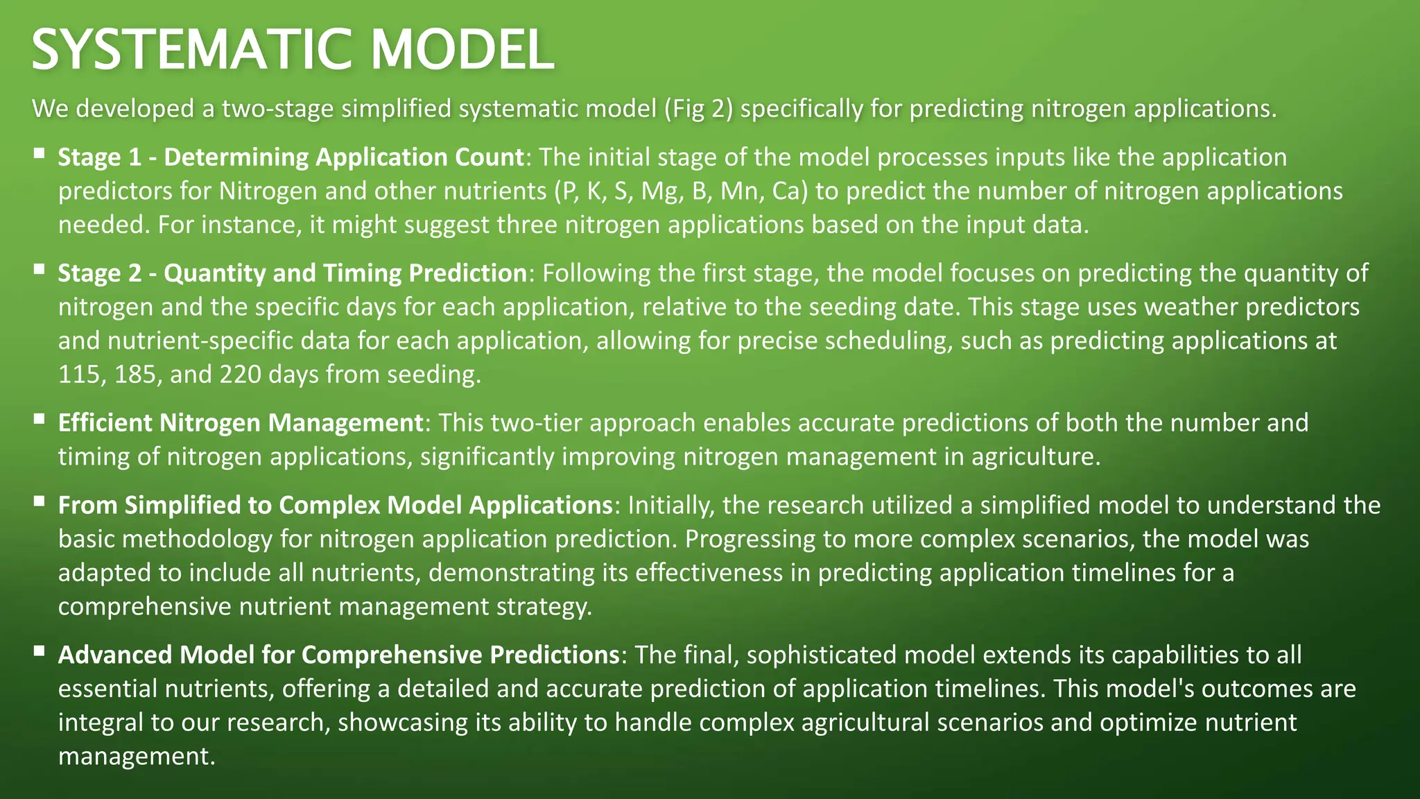 Machine Learning Based Nutrient Applications Timeline Recommendation