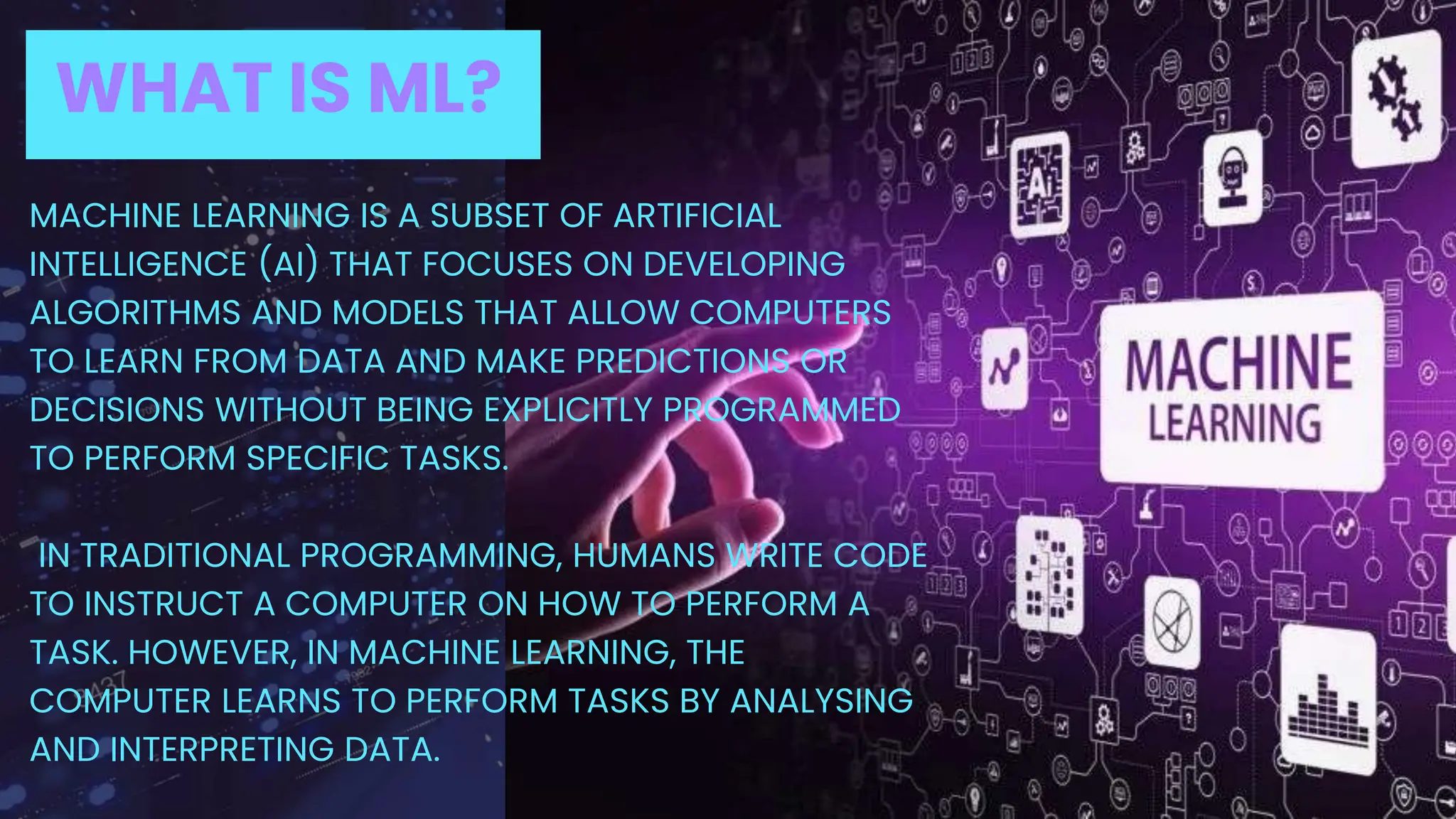 Machine Learning and its types with application | PPTX
