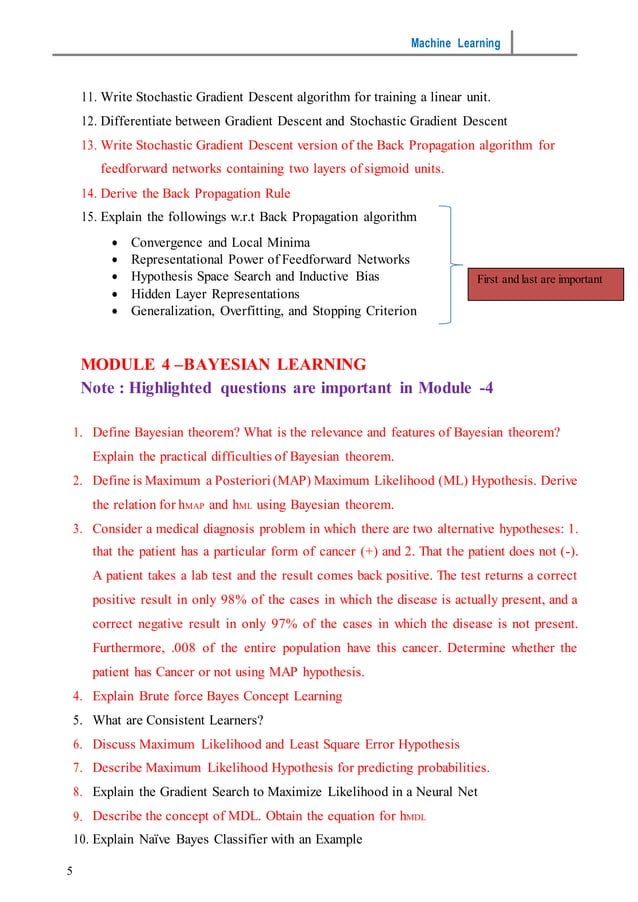 Machine learning important questions | DOCX | Artificial Intelligence | Technology & Computing