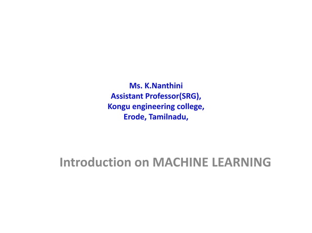 Machine Learning introduction | PPT