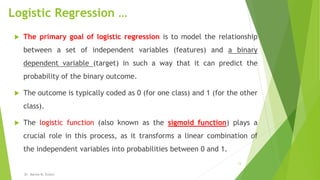 Machine Learning-Lec5.pdf_explain of logistic regression | PPT