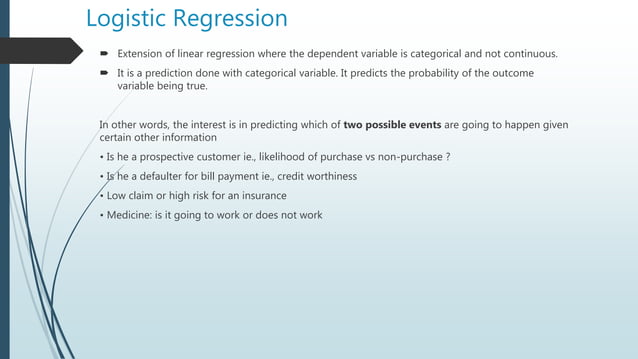 Machine learning session5(logistic regression) | PPTX | Technology & Computing