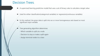Machine learning session6(decision trees random forrest) | PPTX