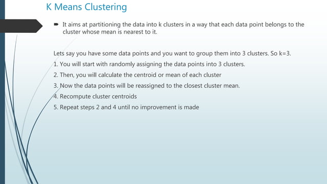 Machine learning session9(clustering) | PPT