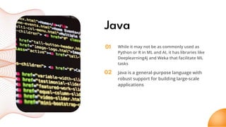Different programming language used in ML and AI | PPTX
