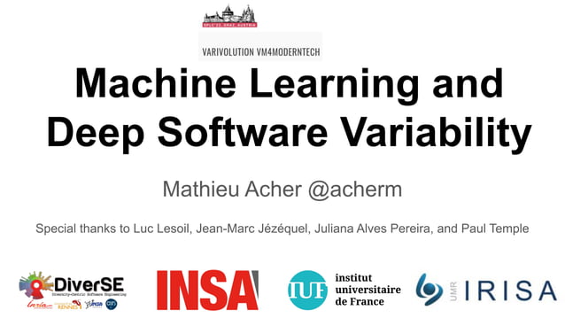Machine Learning and Deep Software Variability | PPT