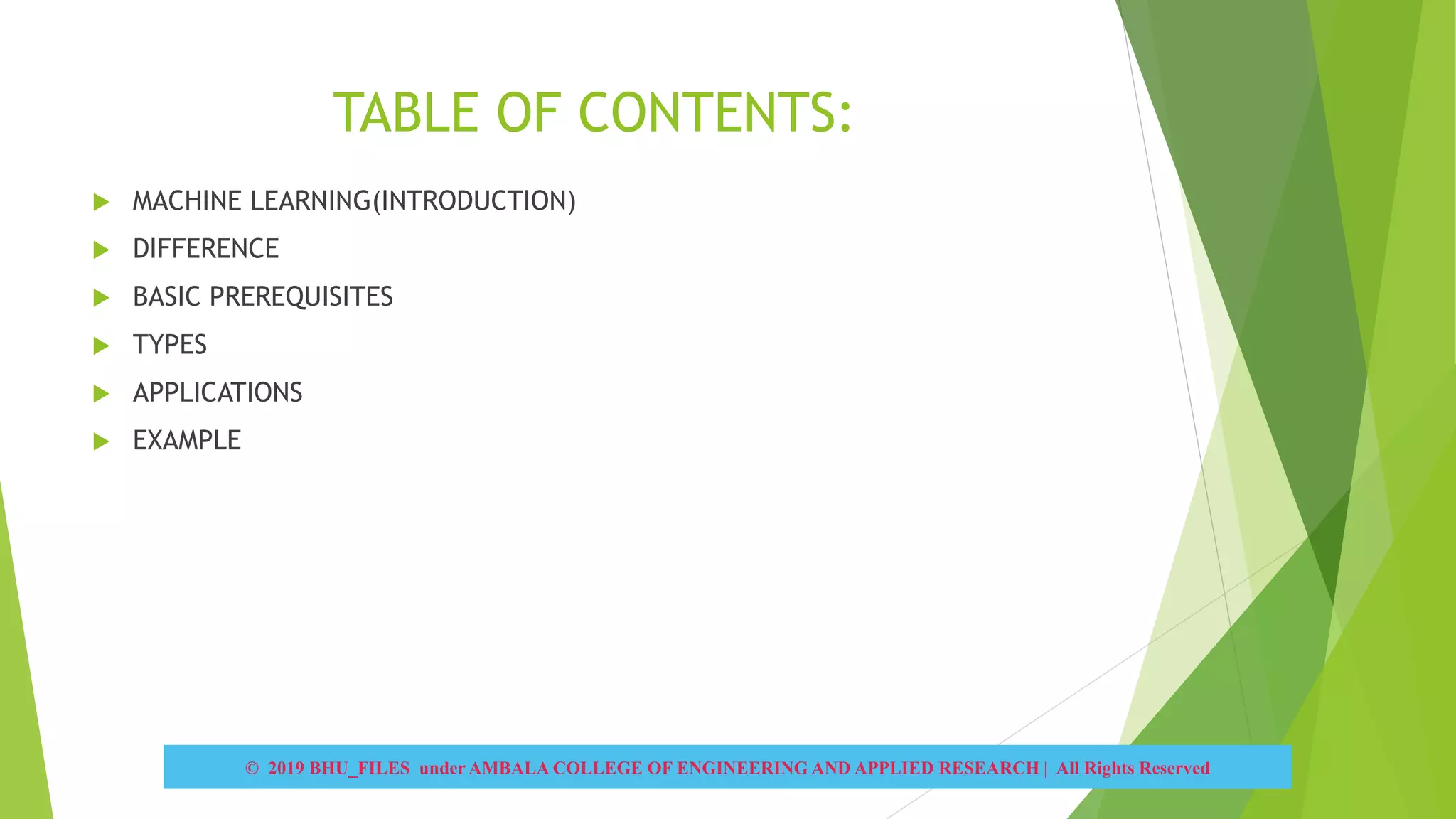 Machine Learning and its Applications | PPTX