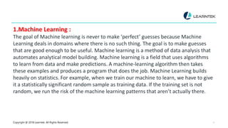 Machine learning and pattern recognition | PPTX