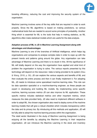 Machine Learning Assignment: How JD utilizes Artificial Intelligence? | PDF