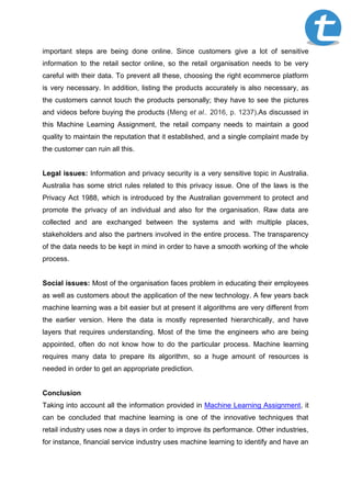 Machine Learning Assignment: How JD utilizes Artificial Intelligence? | PDF