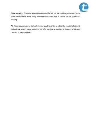 Machine Learning Assignment: How JD utilizes Artificial Intelligence? | PDF