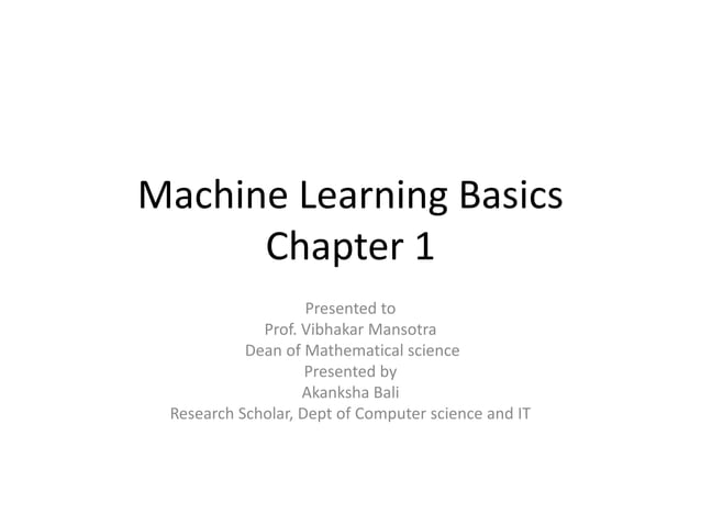 Machine learning basics | PPT