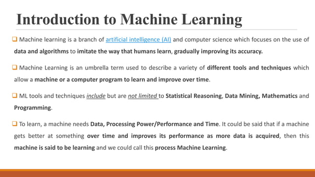 Machine Learning Ch 1.ppt | Artificial Intelligence | Technology & Computing
