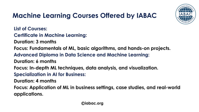 Top Machine Learning Programs in India | IABAC | PDF