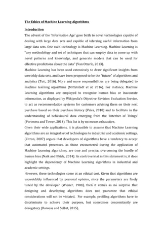 The Ethics of Machine Learning Algorithms | PDF | Technology & Computing