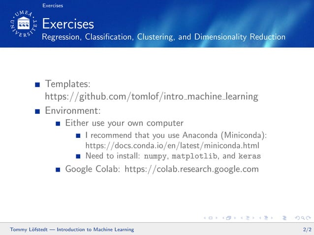 Machine Learning: exercises | PPT