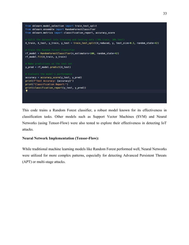 Machine Learning For Attack Detection On Iot Devices Docx