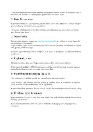 Machine Learning for Autonomous Vehicles | PDF | Technology Industry ...