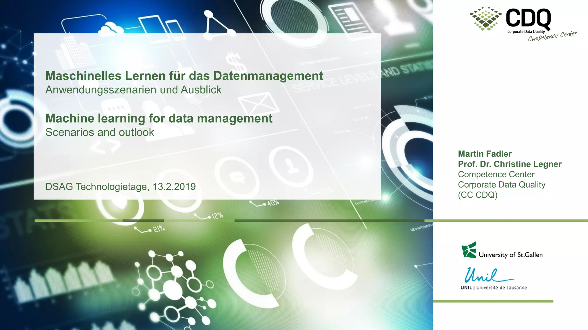 Machine learning for data management - Competence Center Corporate Data ...