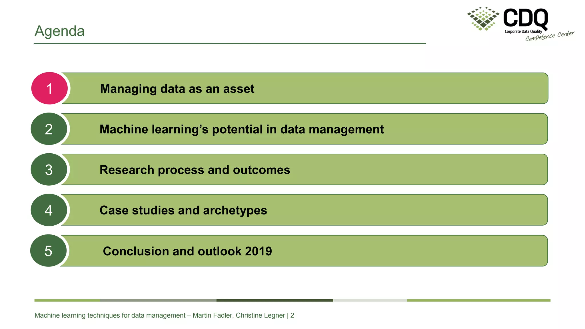 Machine learning for data management - Competence Center Corporate Data ...