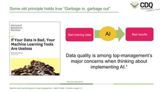 Machine learning for data management - Competence Center Corporate Data Quality (#CCCDQ) | PPT