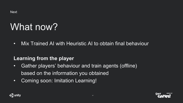 Machine Learning in Unity - How to give your game AI a real brain | PPT