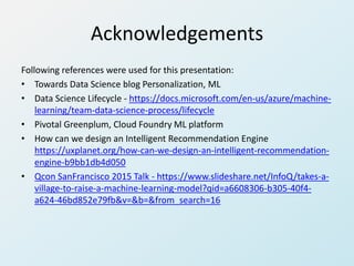 Personalization using Machine Learning | PPTX
