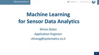 Machine learning for sensor Data Analytics | PDF