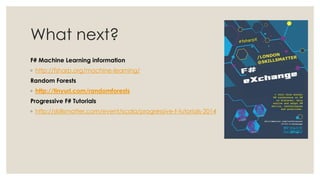 Machine learning from disaster - GL.Net 2015 | PPT