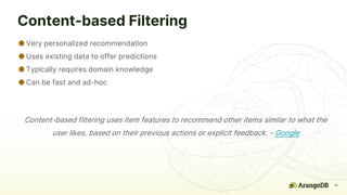 Machine Learning + Graph Databases for Better Recommendations | PPTX