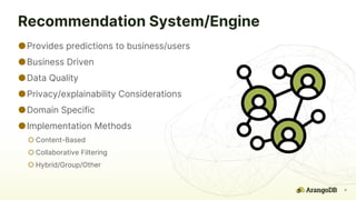Machine Learning + Graph Databases for Better Recommendations | PPTX
