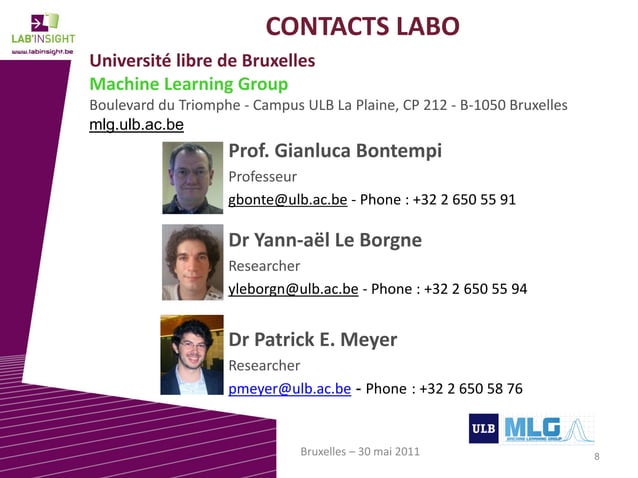 Machine learning group computer science department ULB - Lab'InSight Artificial Intelligence | PPT